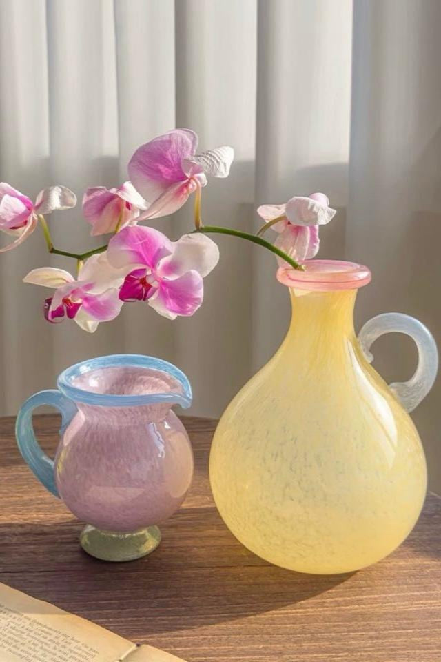 Handblown Bonbon Dopamine Bottle Vase, Whimsical Vintage Centrepiece ...