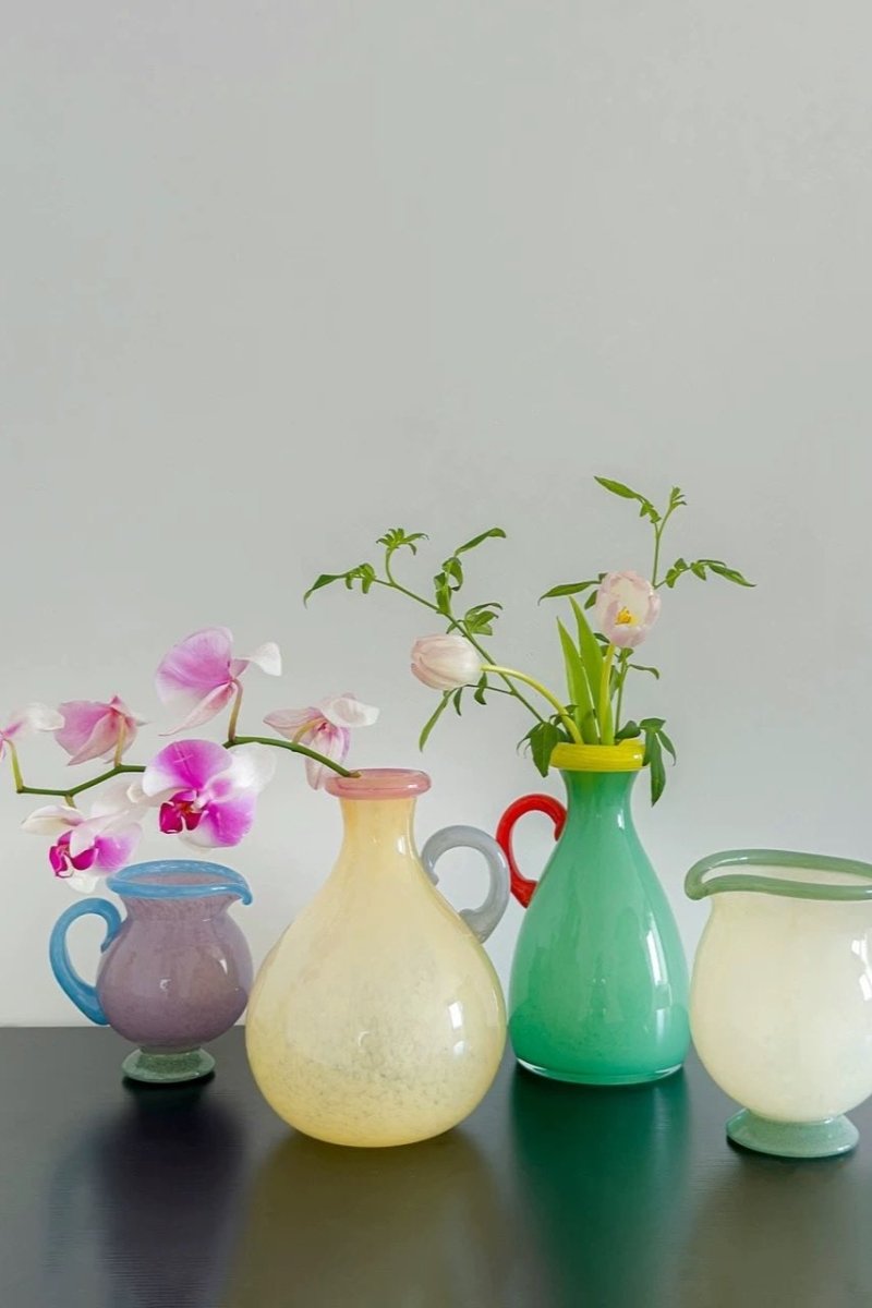 Handblown Bonbon Dopamine Bottle Vase, Whimsical Vintage Centrepiece ...