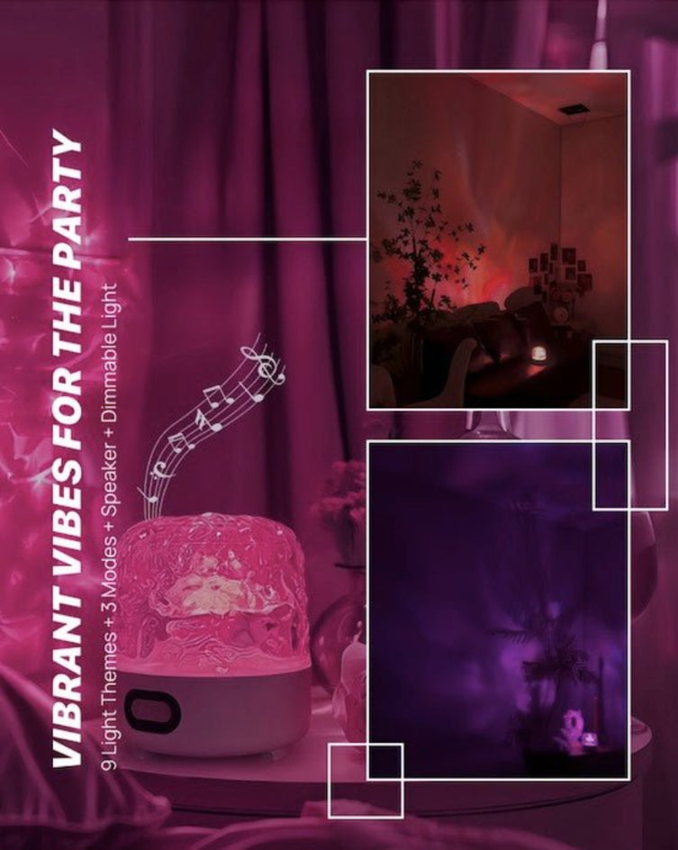 Light Theatre: Ambient Light With Stereo Speaker, Ripple Sunset Aurora Projector – INSPECIAL HOME