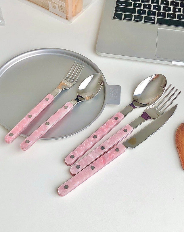 10-Pcs Sleek Modern Pinky Flatware Cutlery Silverware Set – INSPECIAL HOME