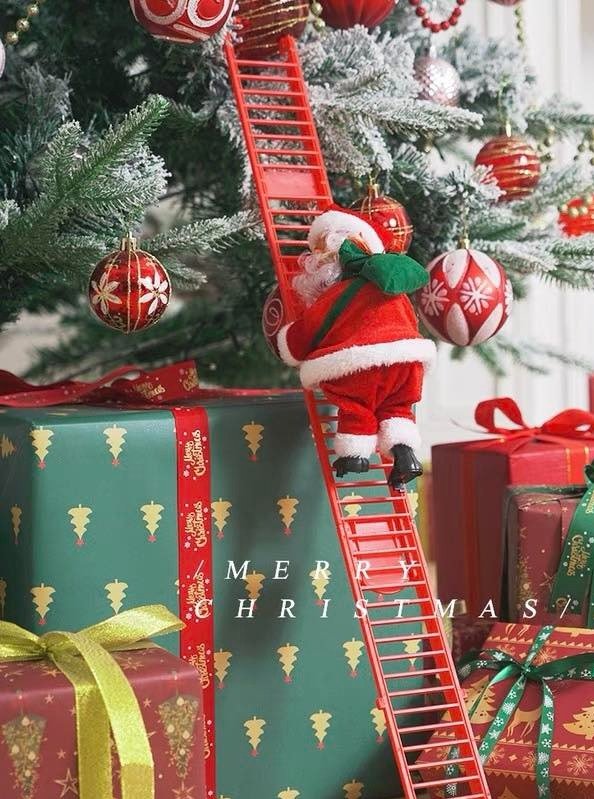 Christmas Electric Santa Decor, Santa Climbing Ropes & Ladder Toy Orna ...